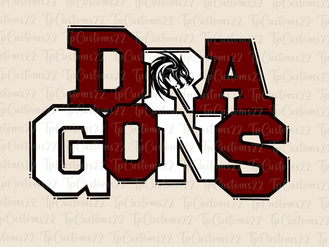 Dragons Maroon Football PNG, Football Png, Maroon and White Dragons ...