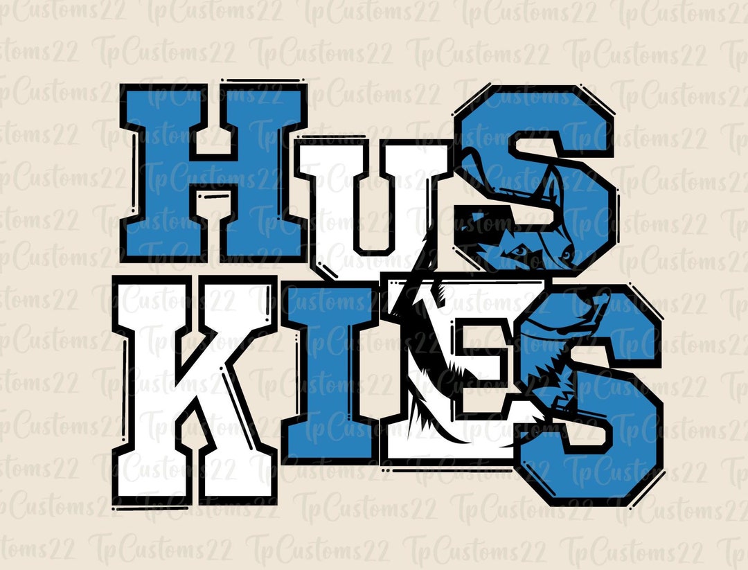 Huskies Blue Football PNG, School Mascot Png, Blue & White Huskies ...