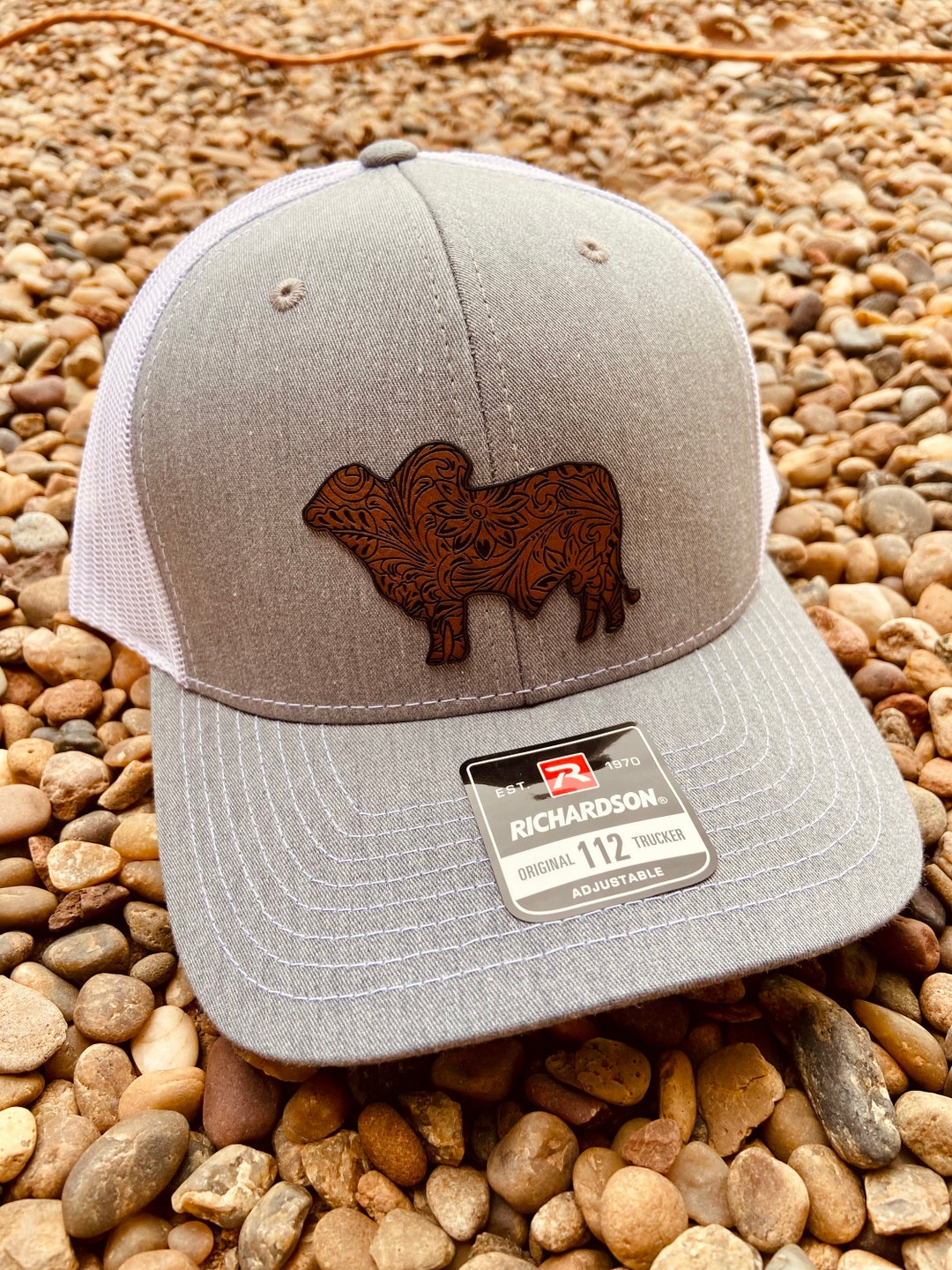 Tooled Leather Brahman Hat. Faux Tooled Leather, Brahma Bull Hat, Stock ...