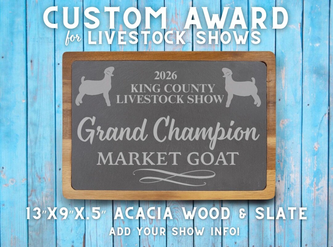 Custom Livestock Show Award | Personalized Acacia Wood & Slate Plaque ...