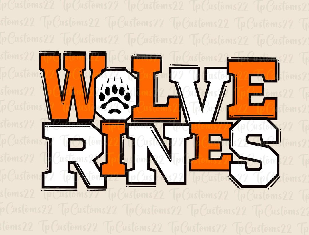 Wolverines Orange Football PNG, School Mascot Png, Orange & White ...
