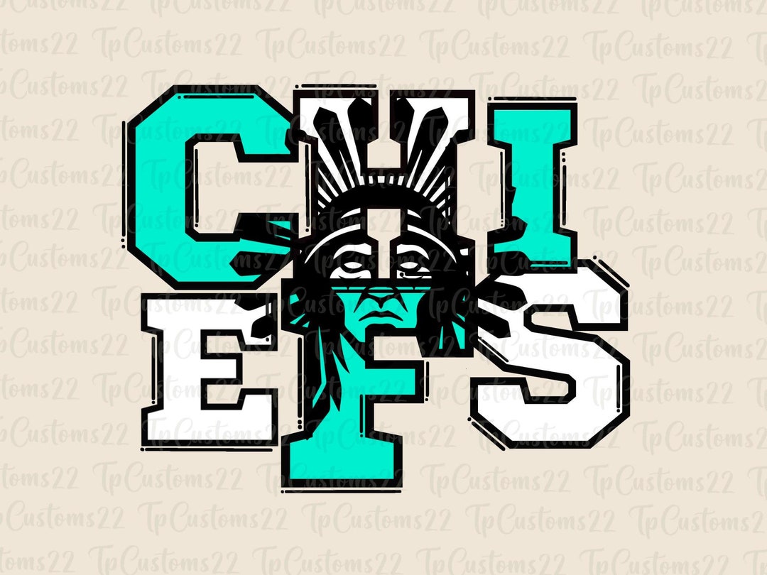 Chiefs Mint Football PNG, School Mascot Png, Mint and White Chiefs ...