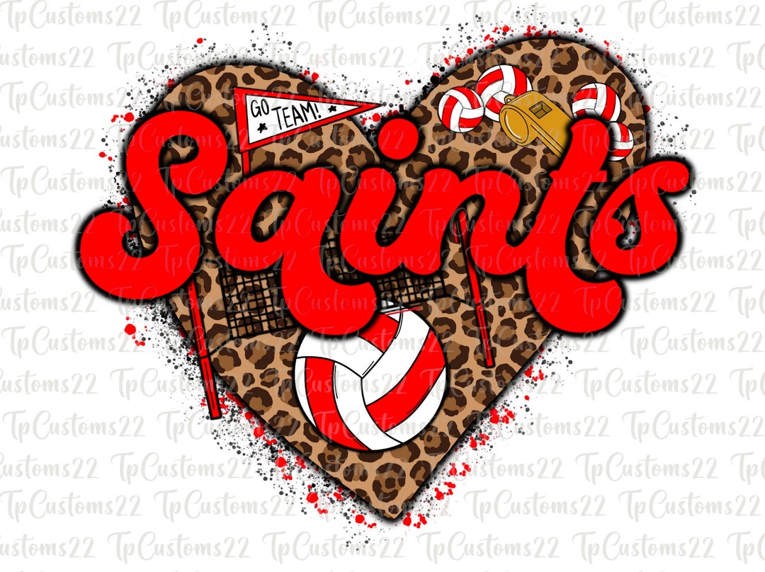 Saints Volleyball PNG, Volleyball Png, Red Saints, Football Shirt ...