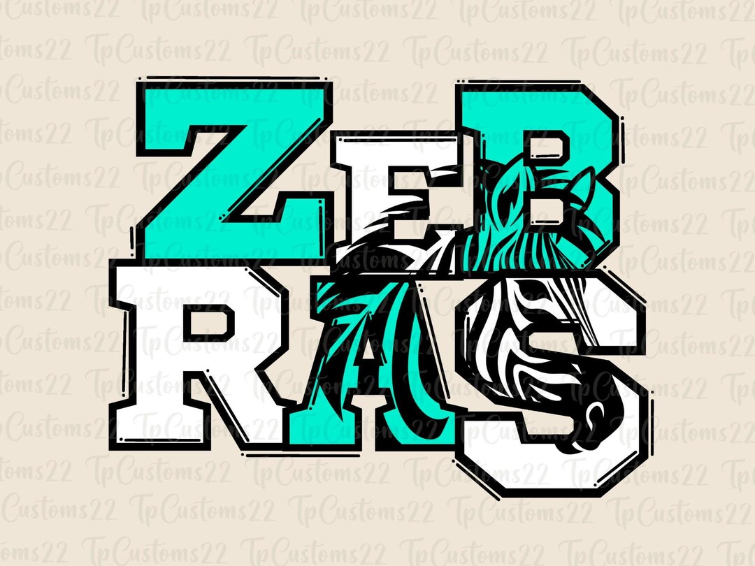 Zebras Mint Football PNG, School Mascot Png, Mint & White Zebras ...