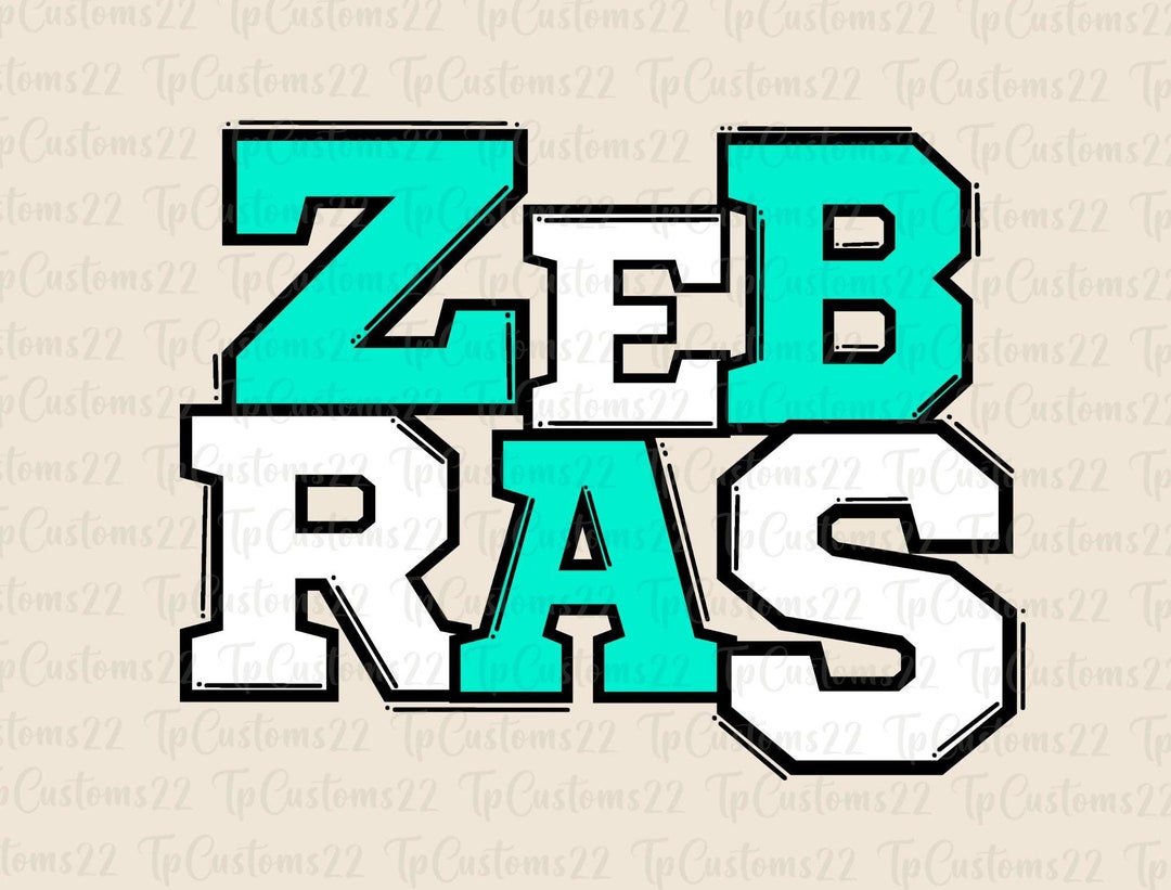 Zebras Mint Football PNG, School Mascot Png, Mint & White Zebras ...