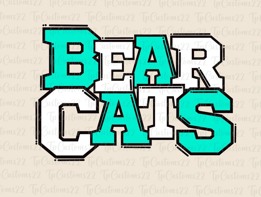 Bearcats Mint Football PNG, School Mascot Png, Mint and White Bearcats ...