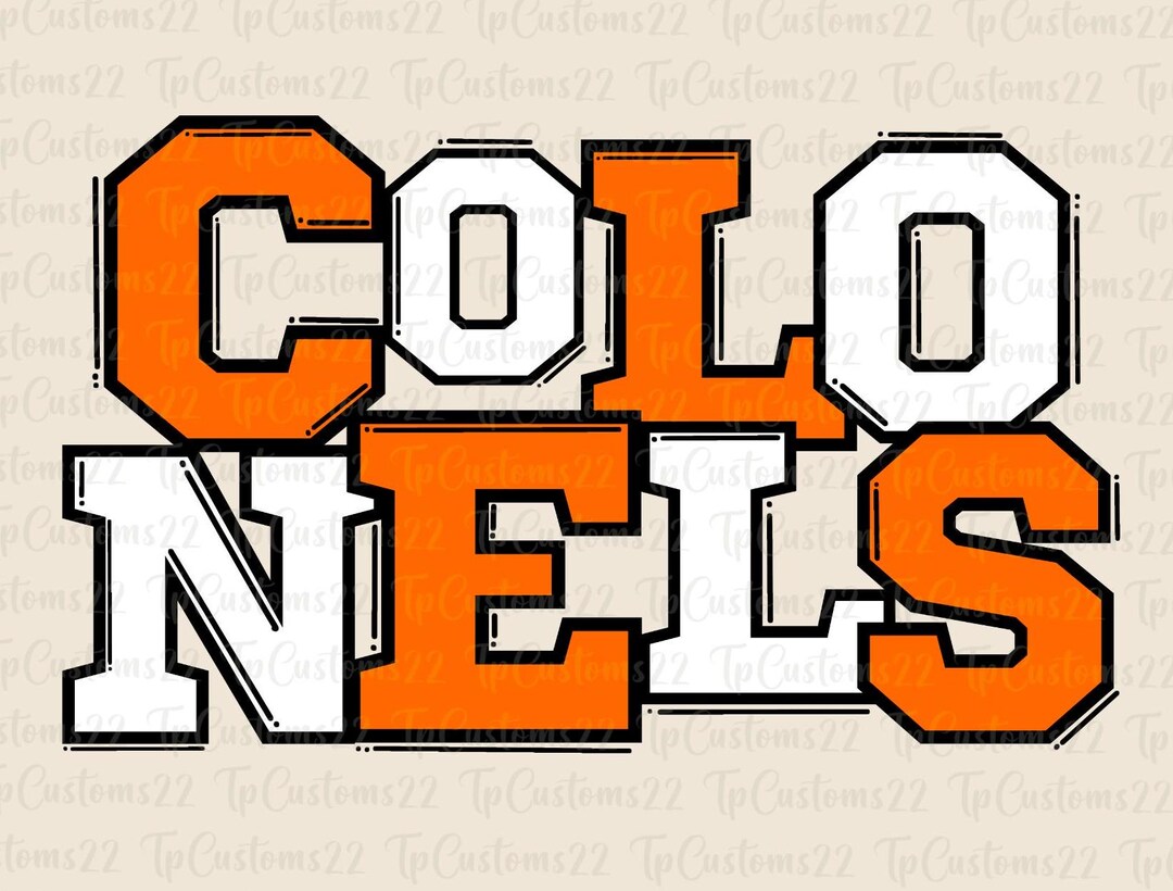 Colonels Orange Football PNG, School Mascot Png, Orange & White ...