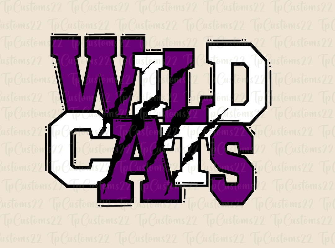 Wildcats Purple Football PNG, School Mascot Png, Purple and White ...