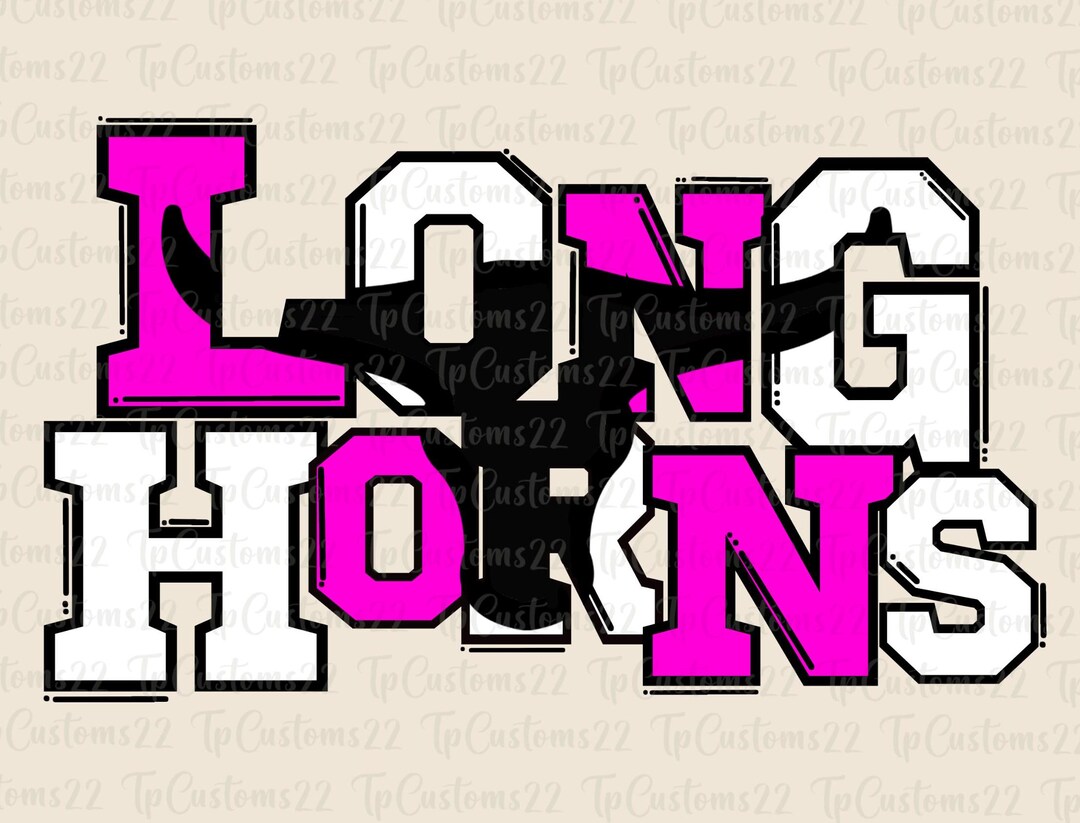 Longhorns Pink Football PNG, School Mascot Png, Pink and White ...