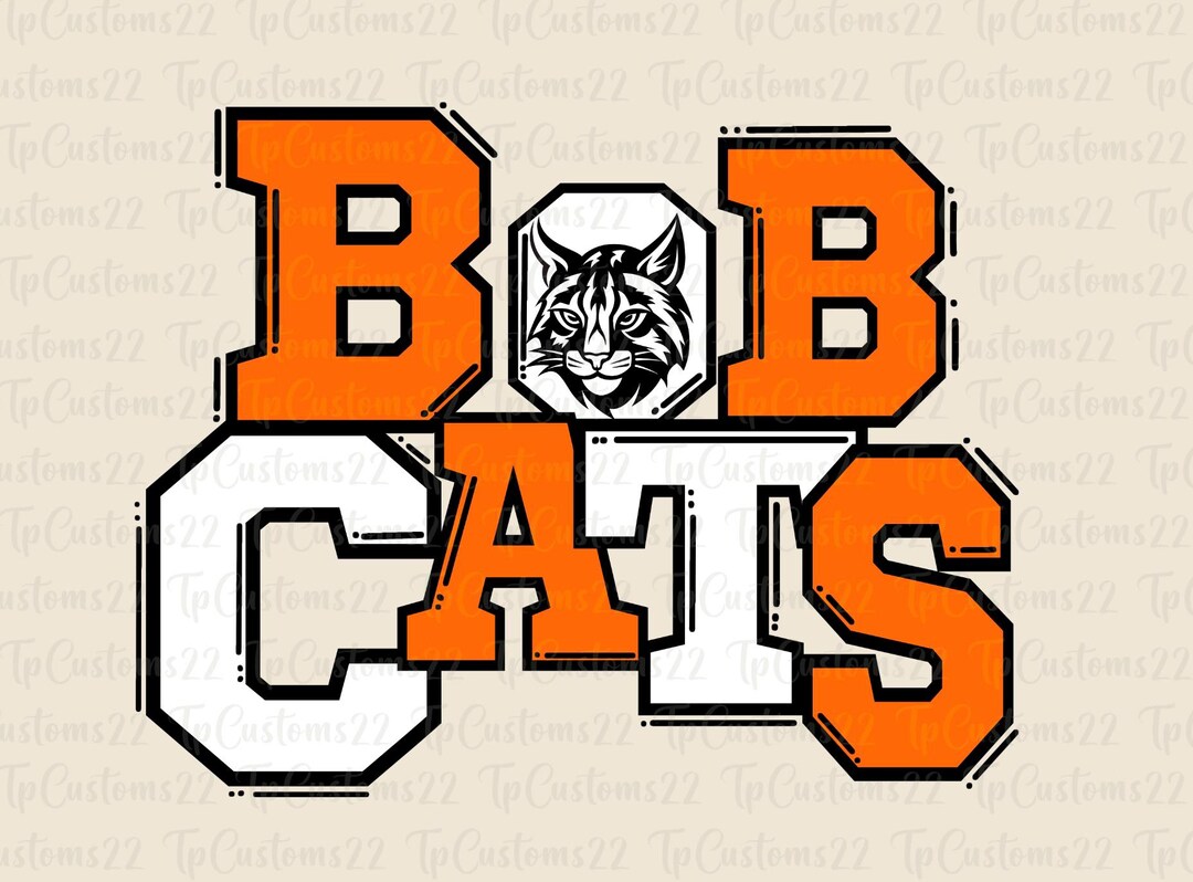 Bobcats Orange Football PNG, School Mascot Png, Orange and White ...