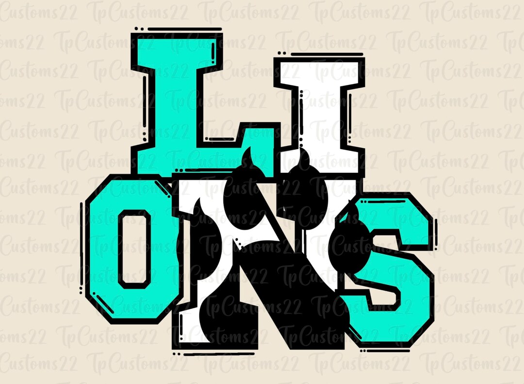 Lions Mint Football PNG, School Mascot Png, Mint and White Lions ...