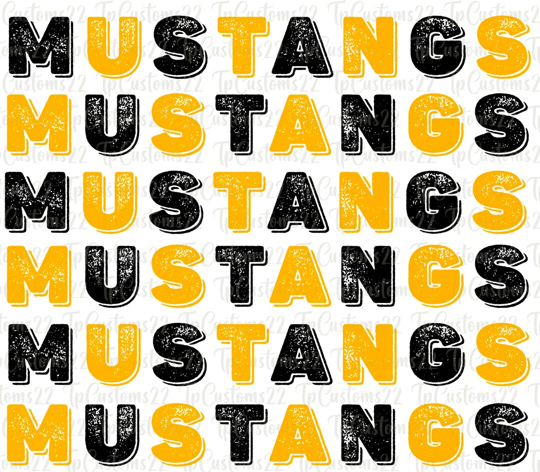 Mustangs PNG, School Mascot Png, Black and Gold Mustang, School Colors ...