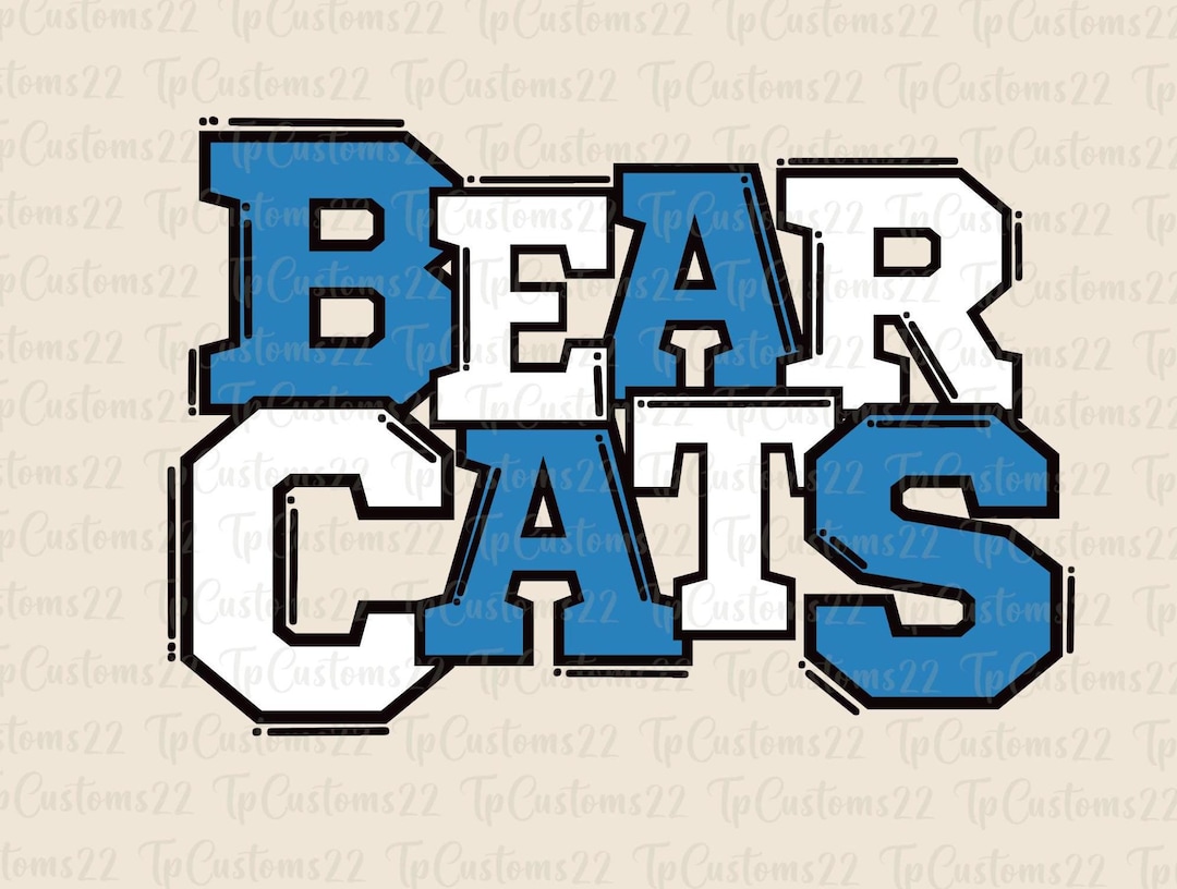 Bearcats Blue Football PNG, School Mascot Png, Blue and White Bearcats ...