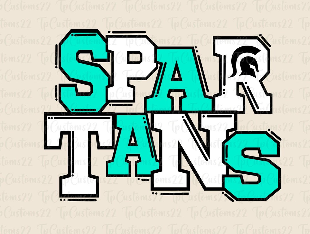 Spartans Mint Football PNG, School Mascot Png, Mint and White Spartans ...