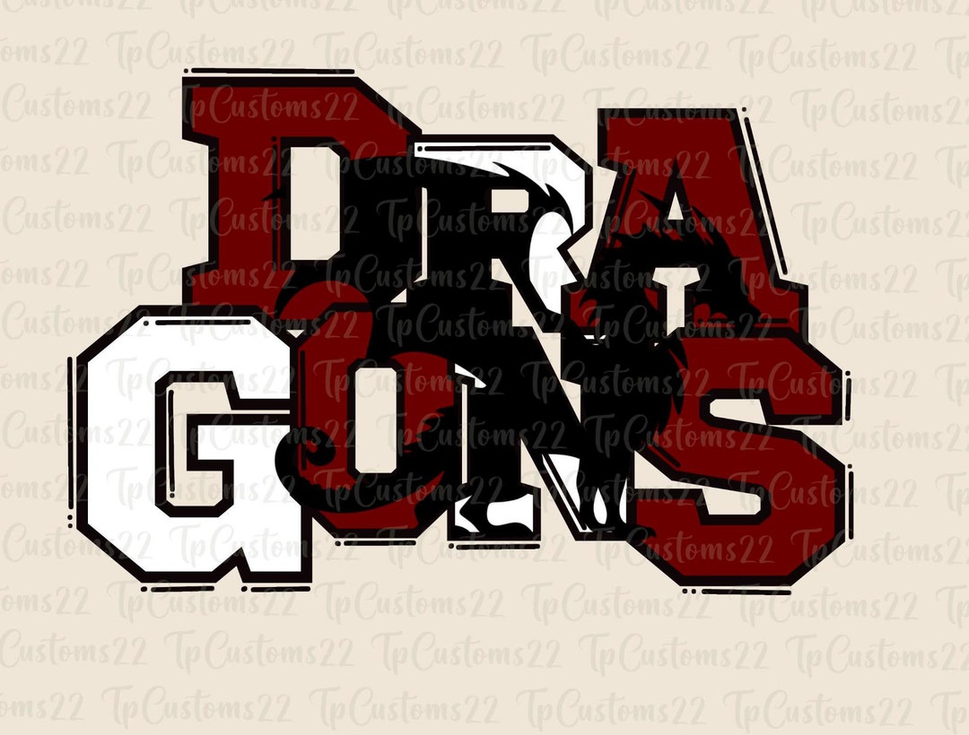 Dragons Maroon Football PNG, Football Png, Maroon and White Dragons ...