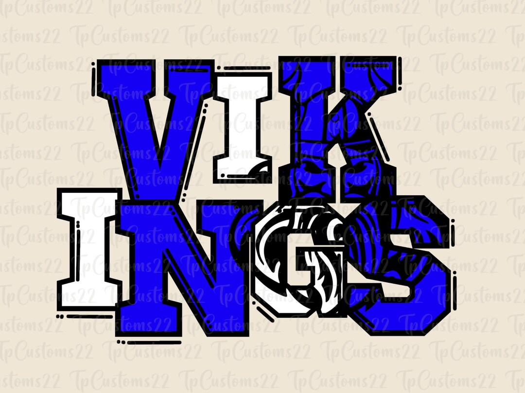 Vikings Blue Football PNG, School Mascot Png, Blue and White Vikings ...