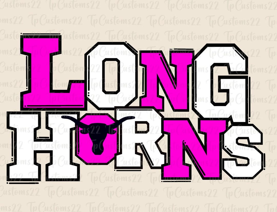 Longhorns Pink Football PNG, School Mascot Png, Pink and White ...