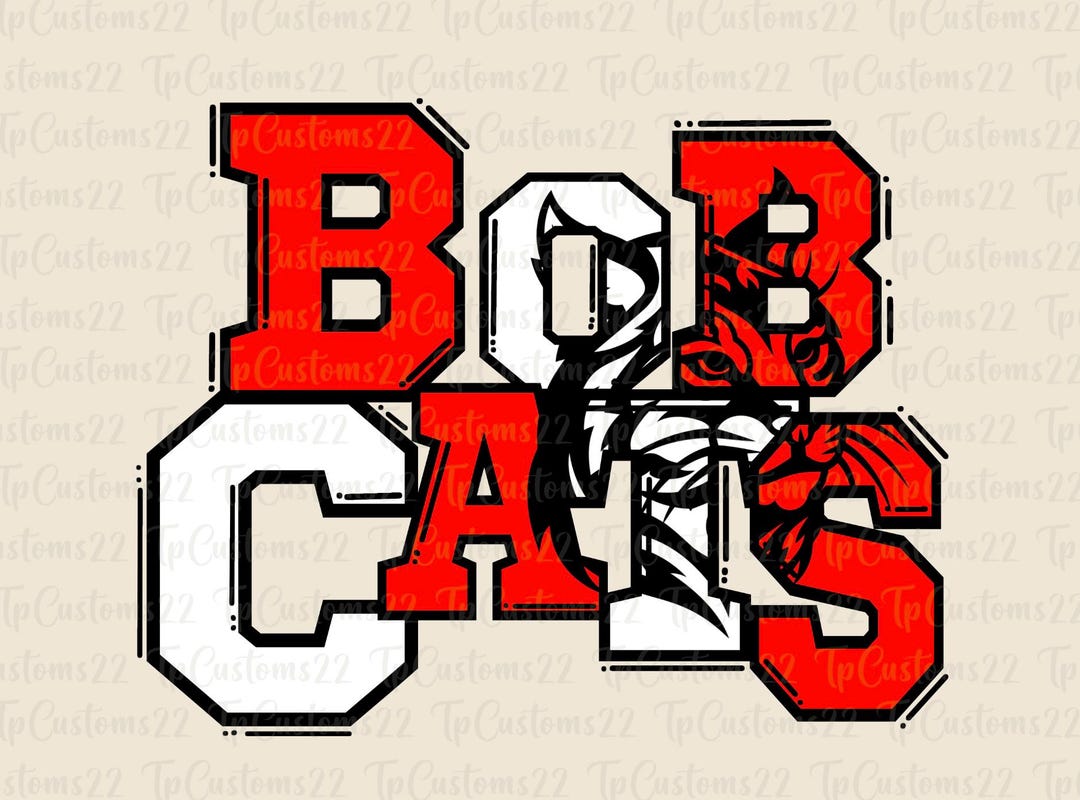 Bobcats Red Football PNG, School Mascot Png, Red and White Bobcats ...