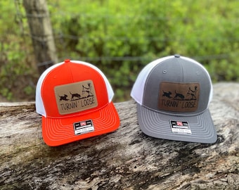 Only Fins Fishing Leather Patch Hat, Flex Fit Hat, Hunting Hats, Hats ...