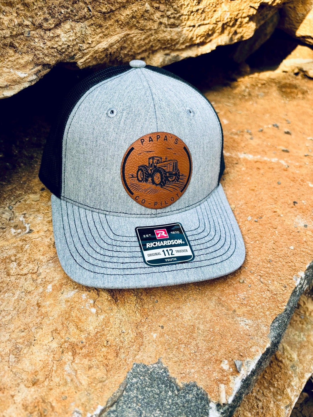 Papa's Co-pilot Tractor Hat, Tractor Hat, Personalized Boys Hat, Farm ...