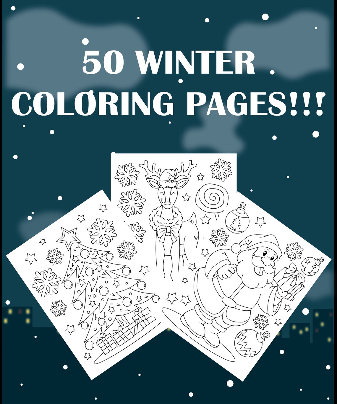 Christmas Coloring Pages for Kids, Christmas Coloring Book, Christmas ...