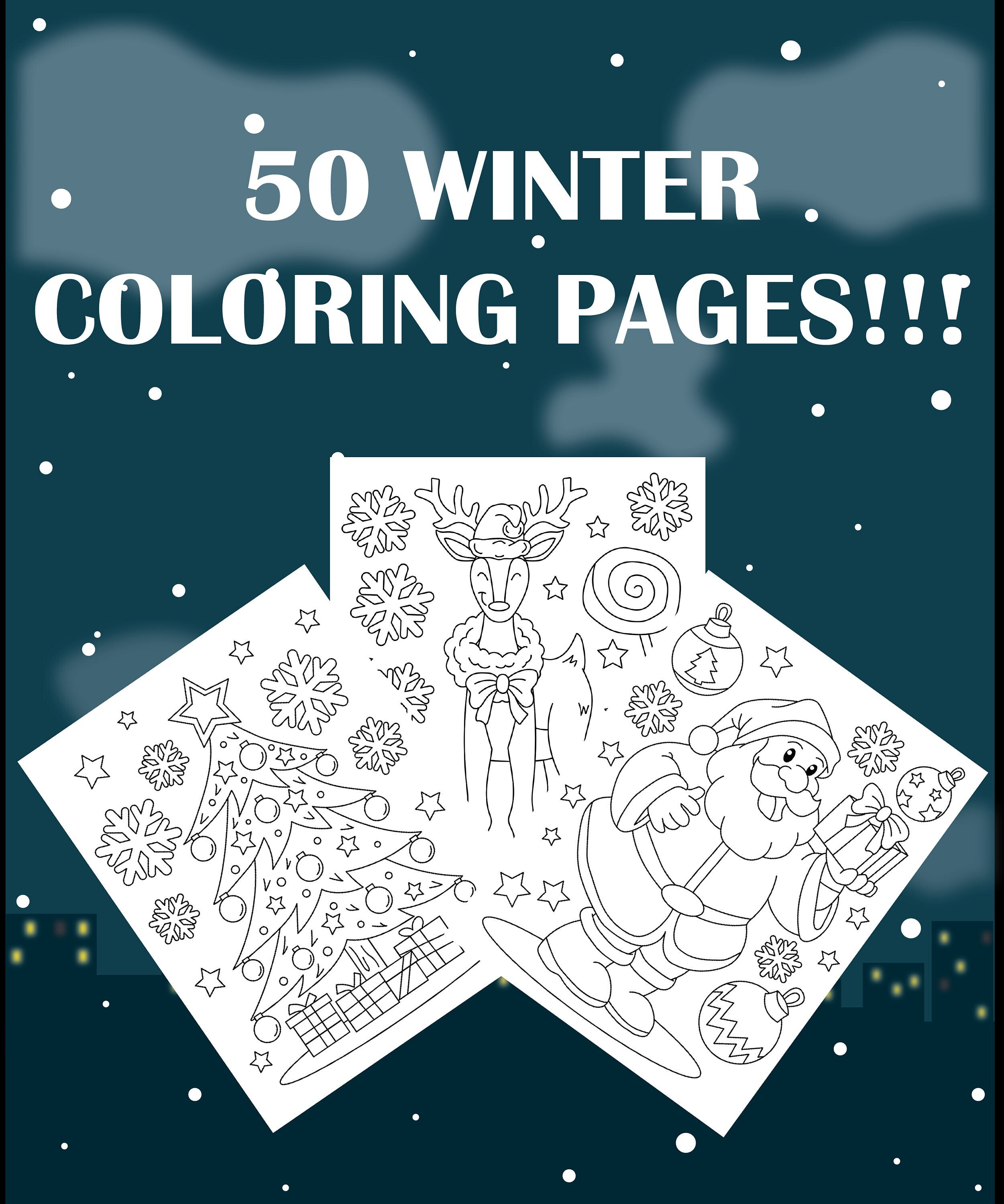 Christmas Coloring Pages for Kids, Christmas Coloring Book, Christmas ...
