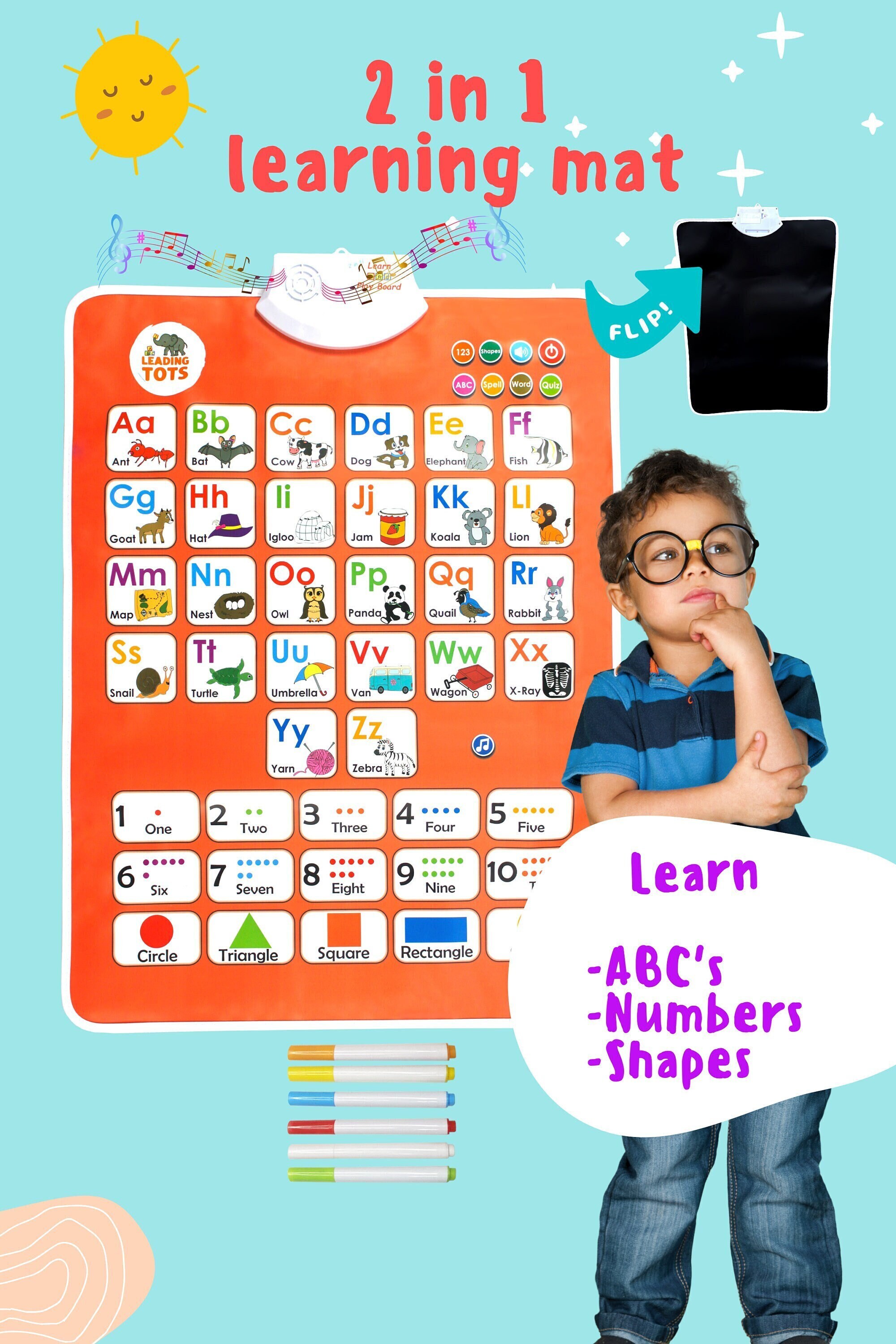 2 in 1 ABC Toddler Toy, Talking ABC Chart, ABC Learning Poster ...