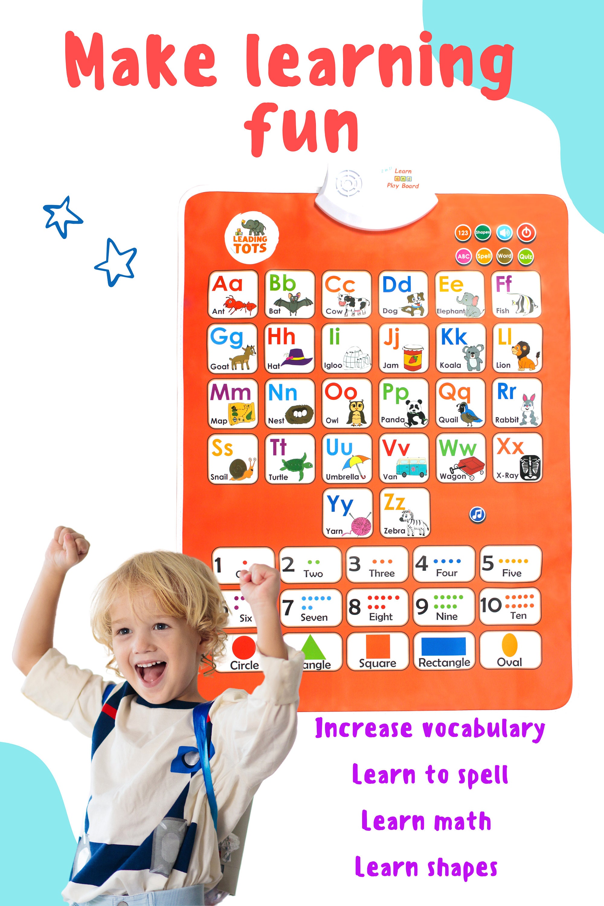 2 in 1 ABC Toddler Toy, Talking ABC Chart, ABC Learning Poster ...