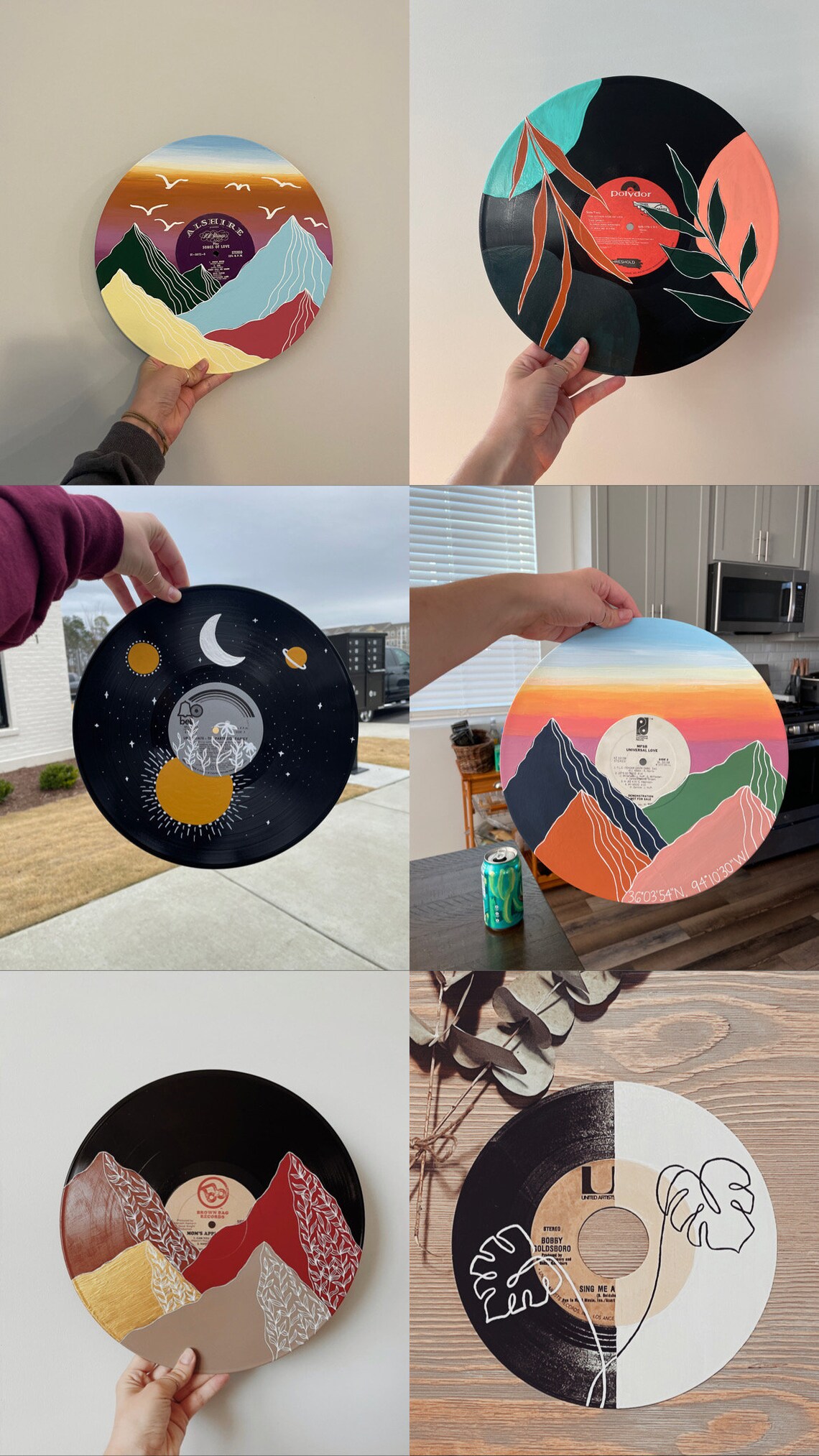 Custom Painted Vinyl Record | Custom Hand Painted Record | Custom Vinyl ...