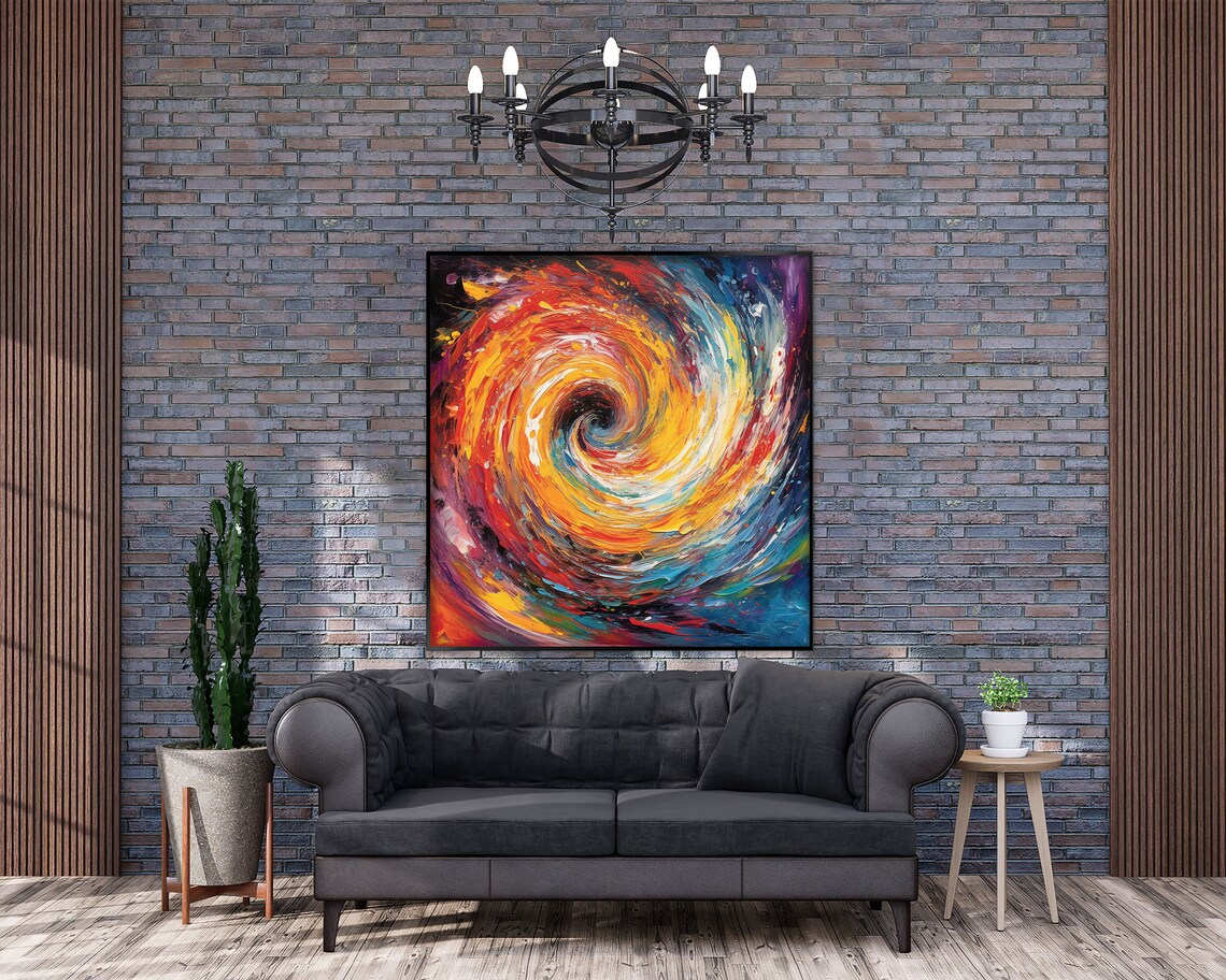 Colorful Hurricane 100% Handmade, Textured Painting, Acrylic Abstract ...