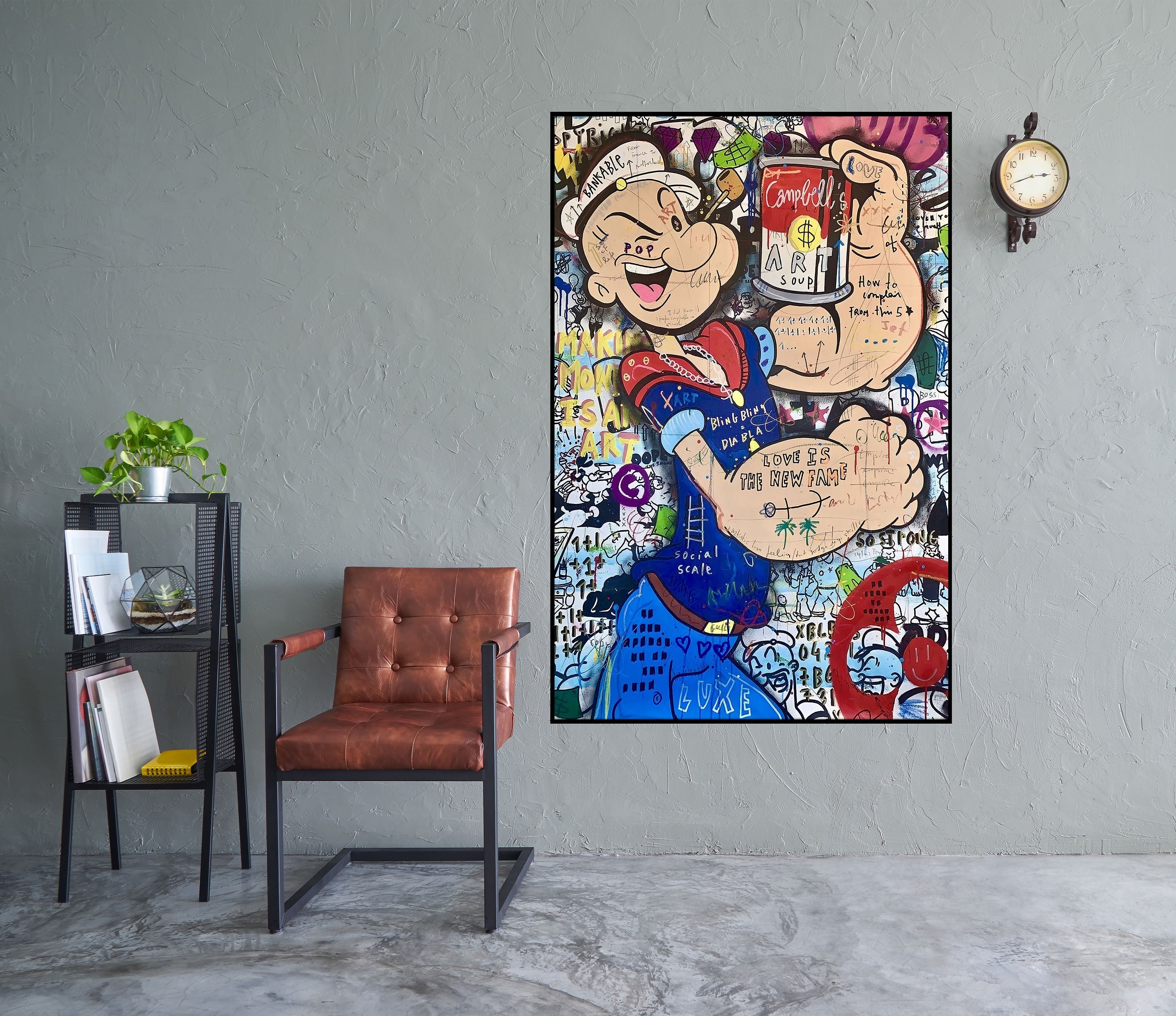 Popeye, Dibujos animados / 100% pintado a mano / Pintura original ...