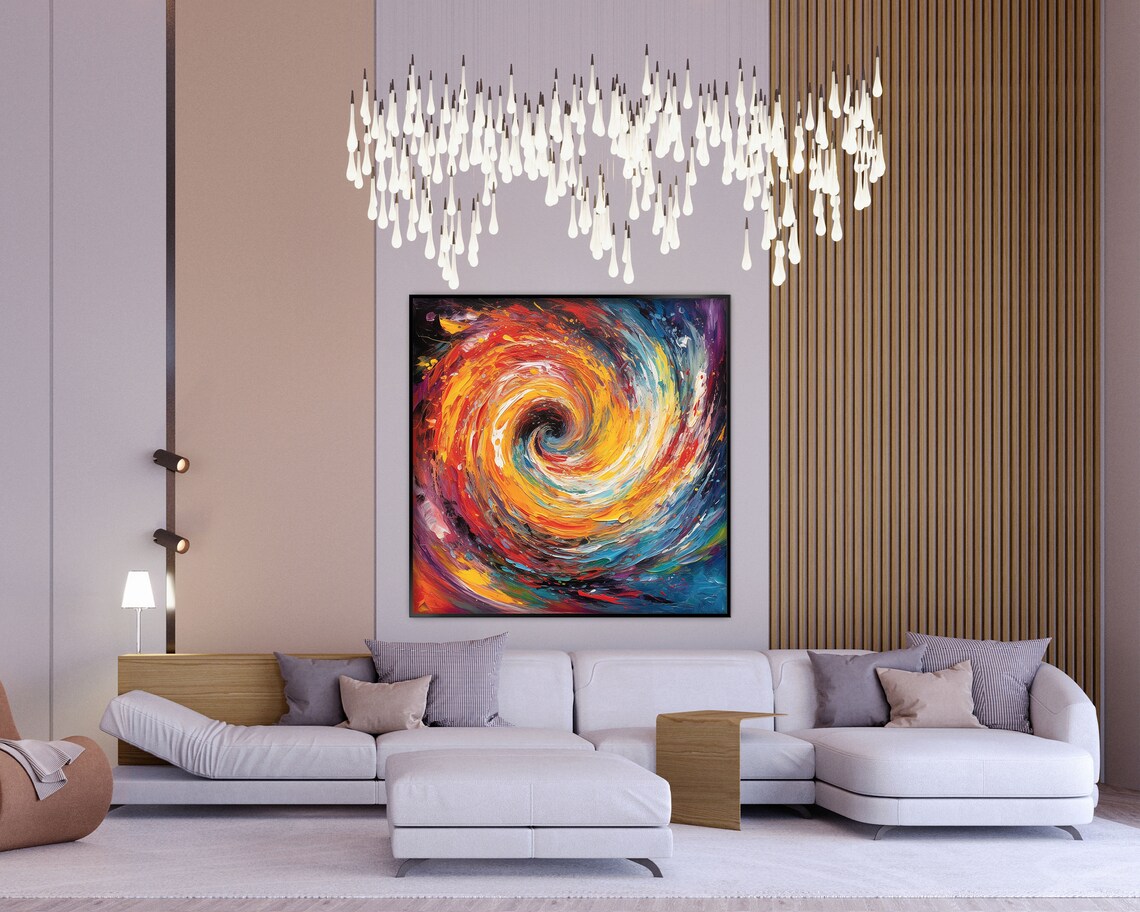 Colorful Hurricane 100% Handmade, Textured Painting, Acrylic Abstract ...