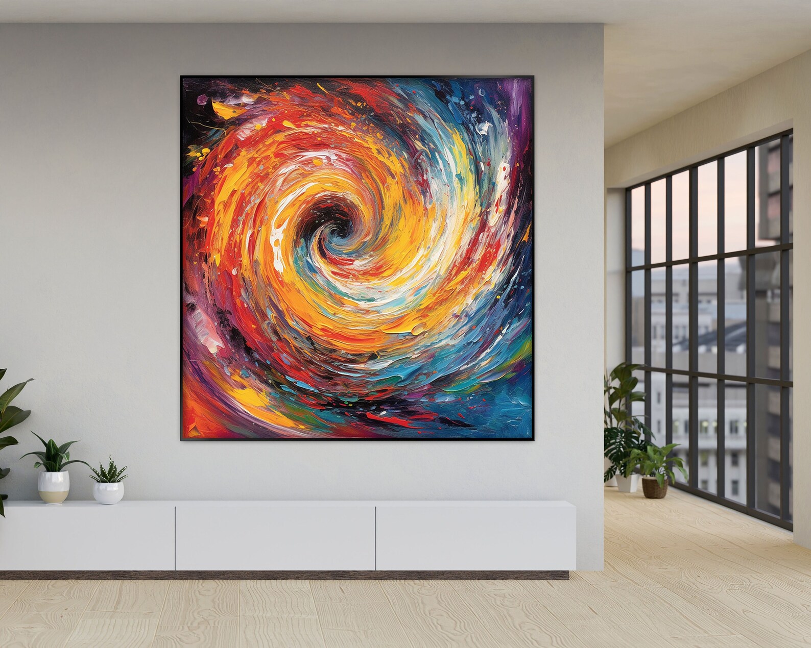 Colorful Hurricane 100% Handmade, Textured Painting, Acrylic Abstract ...
