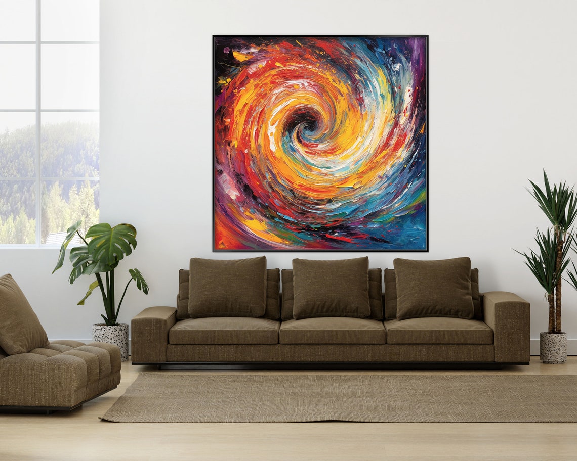 Colorful Hurricane 100% Handmade, Textured Painting, Acrylic Abstract ...