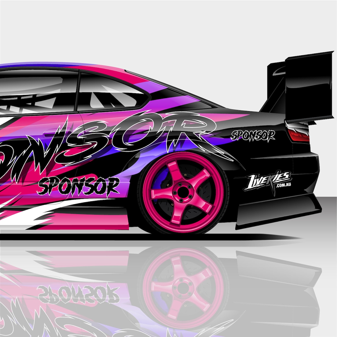 Fluid Pink Drift Livery Design - Car Wrap, Motorsport Livery, Drift Livery Design Digital File ...