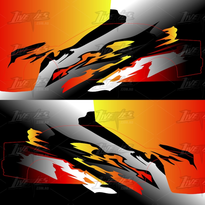 Swoosh Retro Rally Livery Design - Car Wrap, Motorsport Livery, Drift ...