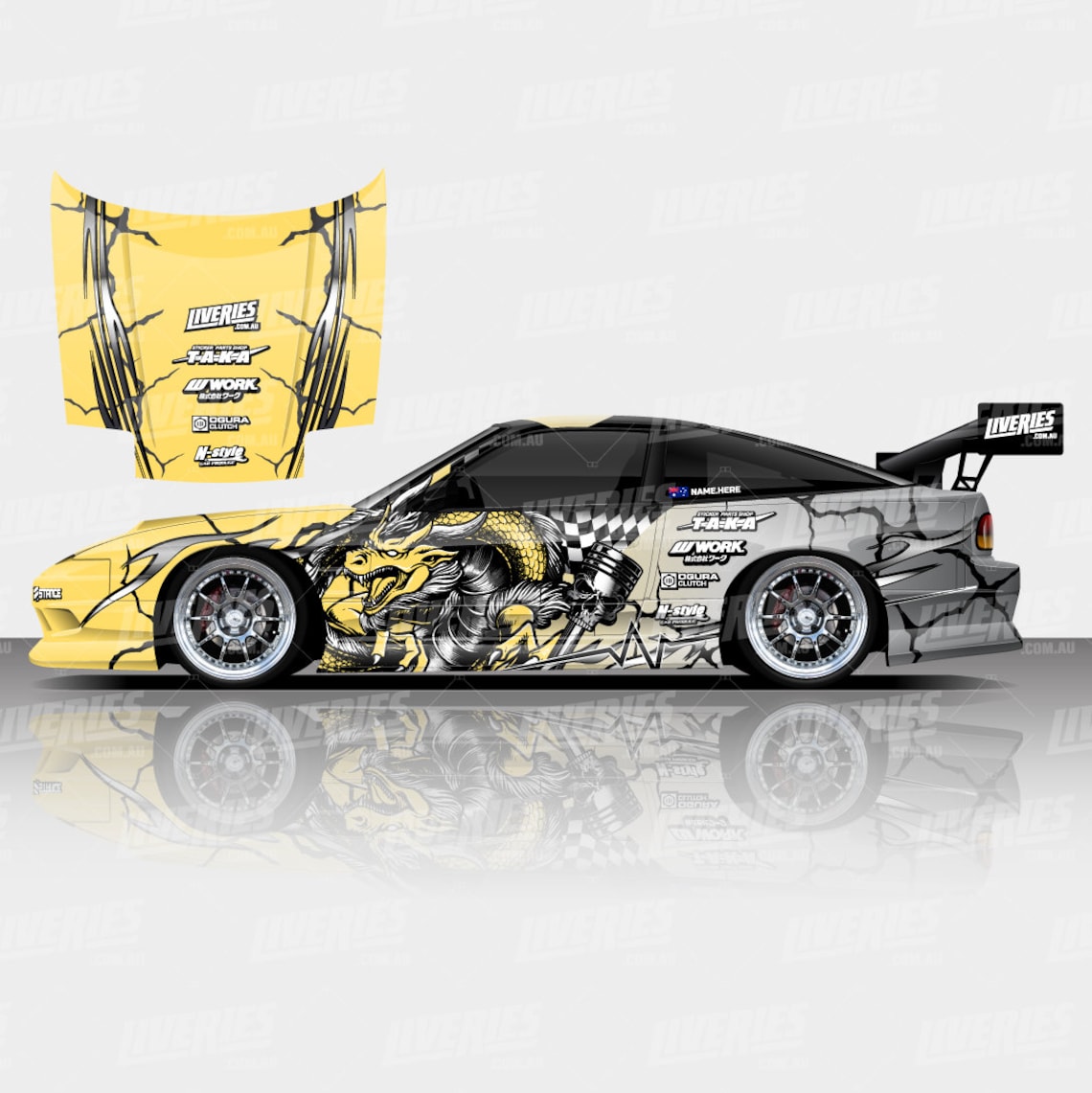 Dragon Pastel Metallic Drift Livery Design - Digital File, Motorsport ...