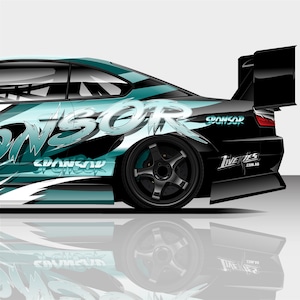 Fluid Teal Drift Livery Design - Car Wrap, Motorsport Livery, Drift ...