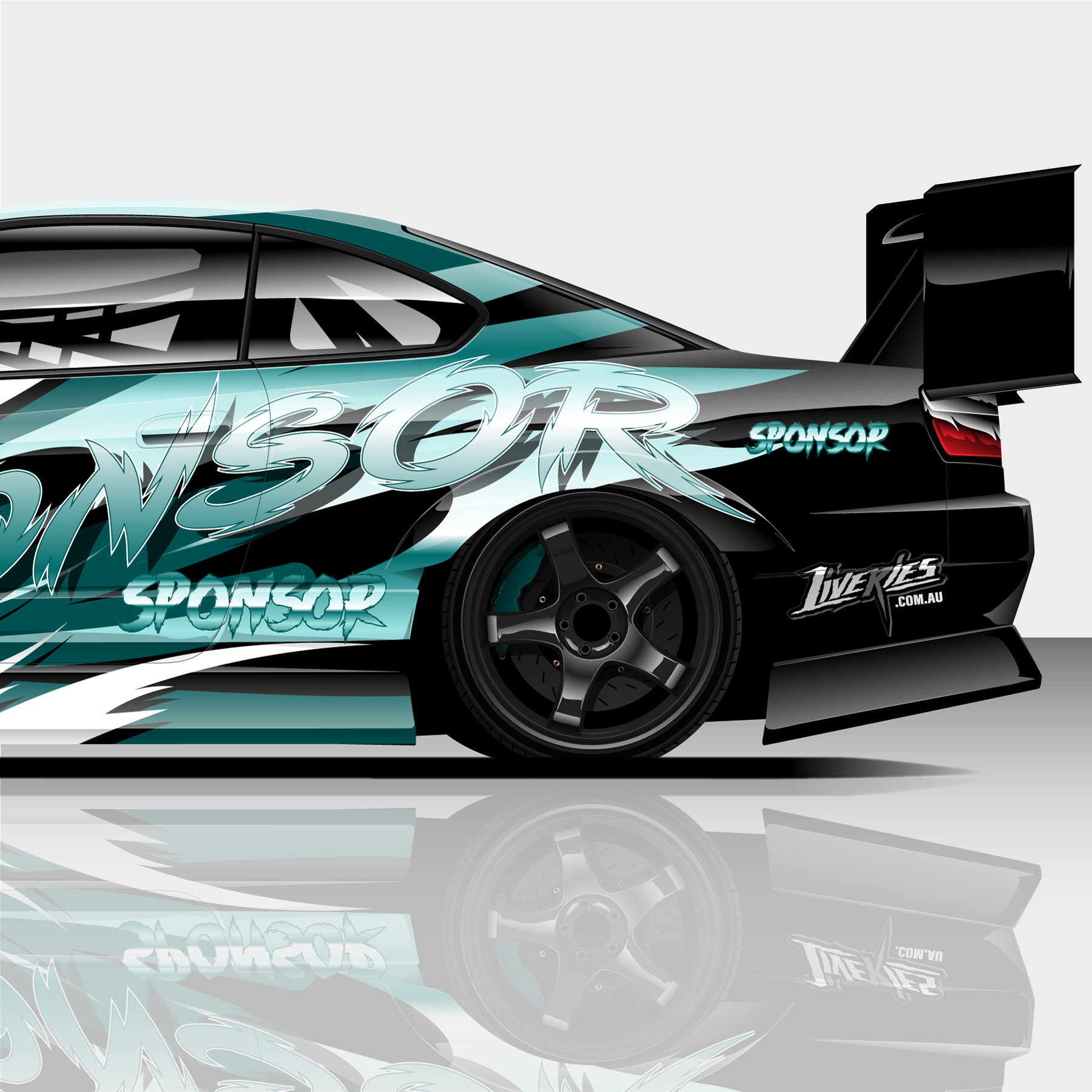 Fluid Teal Drift Livery Design - Car Wrap, Motorsport Livery, Drift ...