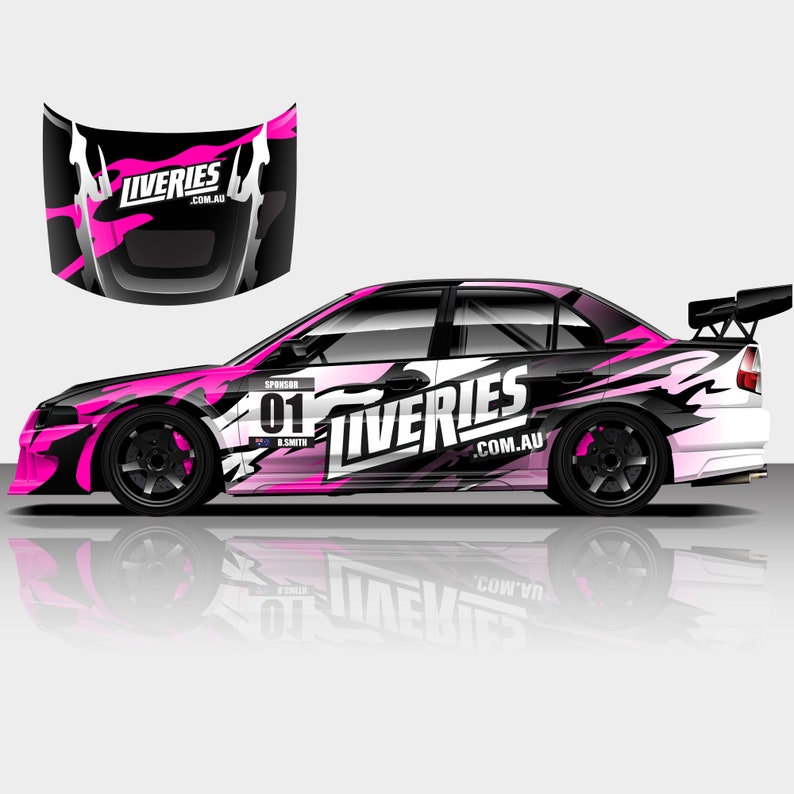 Swoosh Raspberry Rally Livery Design - Car Wrap, Motorsport Livery ...