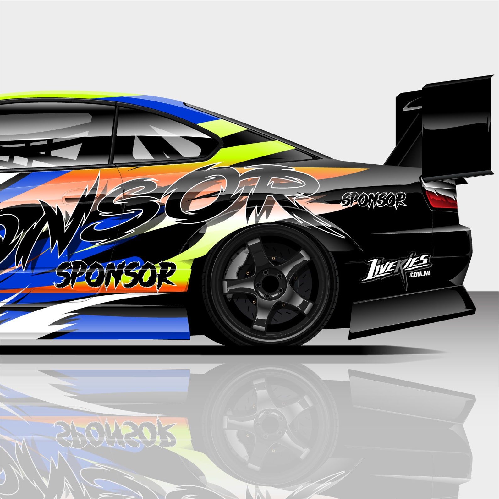 Fluid Fluro Fire Drift Livery Design - Digital File, Motorsport Livery ...
