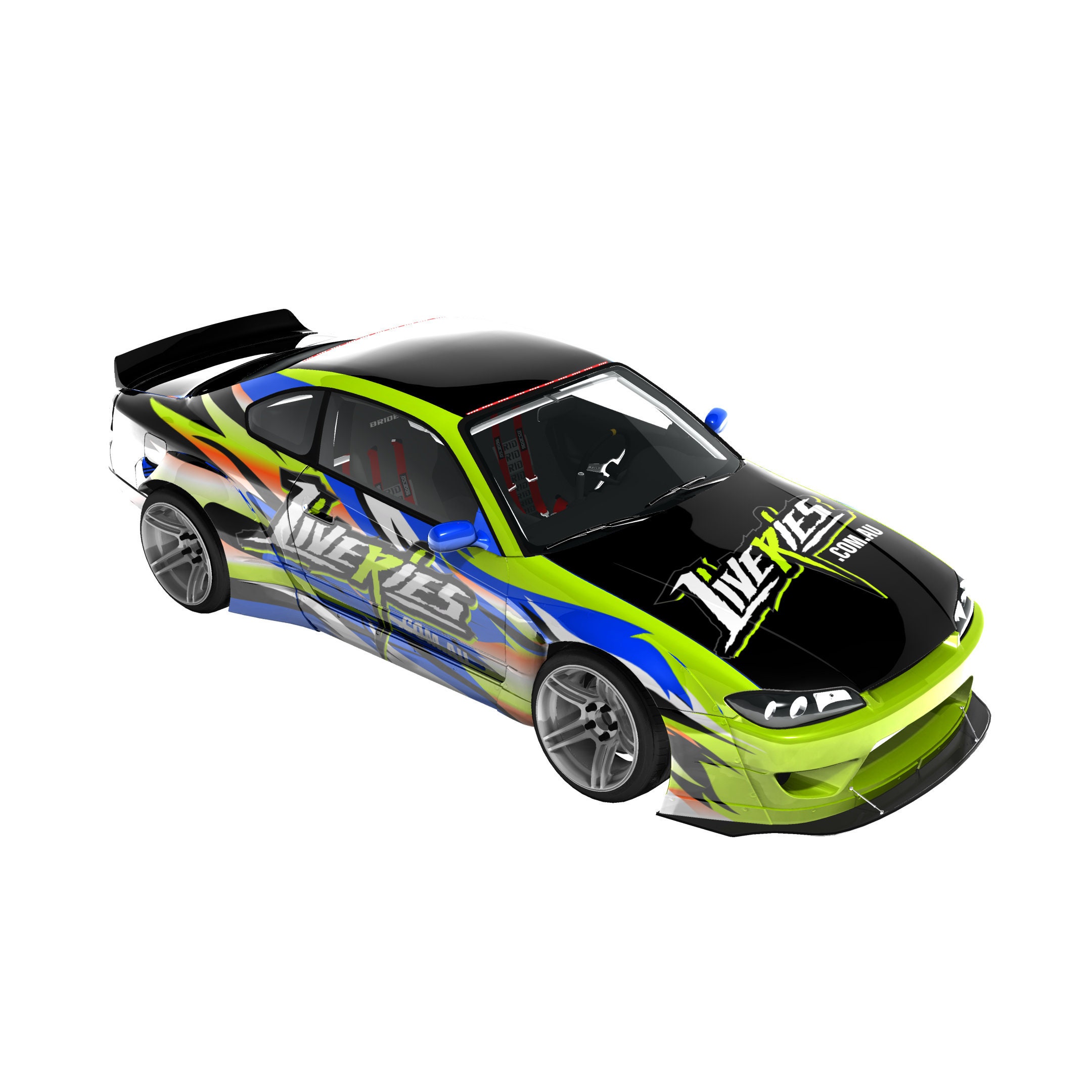 Fluid Fluro Fire Drift Livery Design - Digital File, Motorsport Livery ...