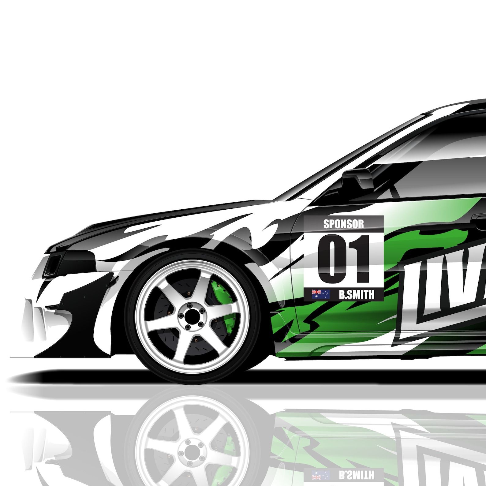 Swoosh Retro Rally Livery Design - Car Wrap, Motorsport Livery, Drift ...
