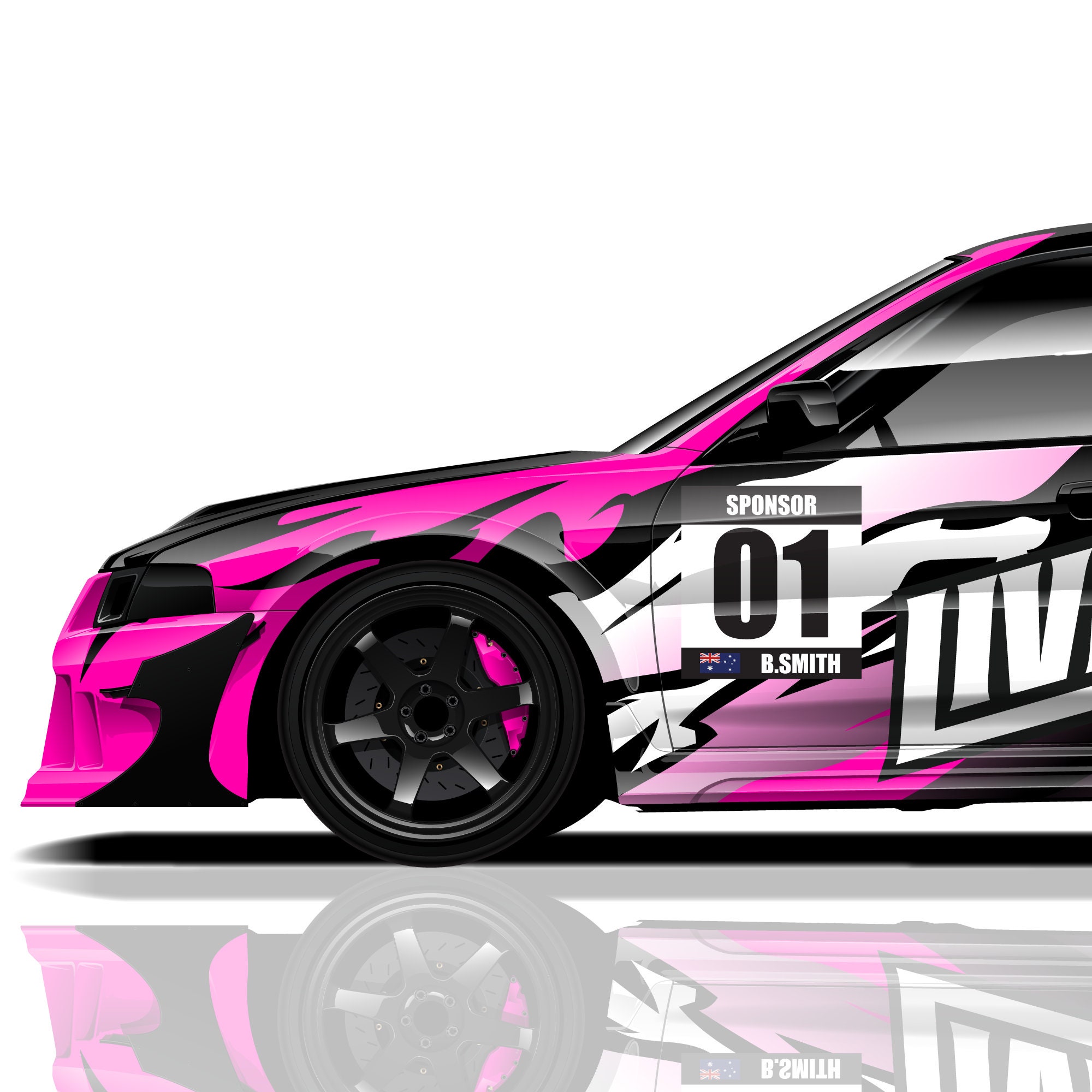 Swoosh Raspberry Rally Livery Design - Digital File, Motorsport Livery ...