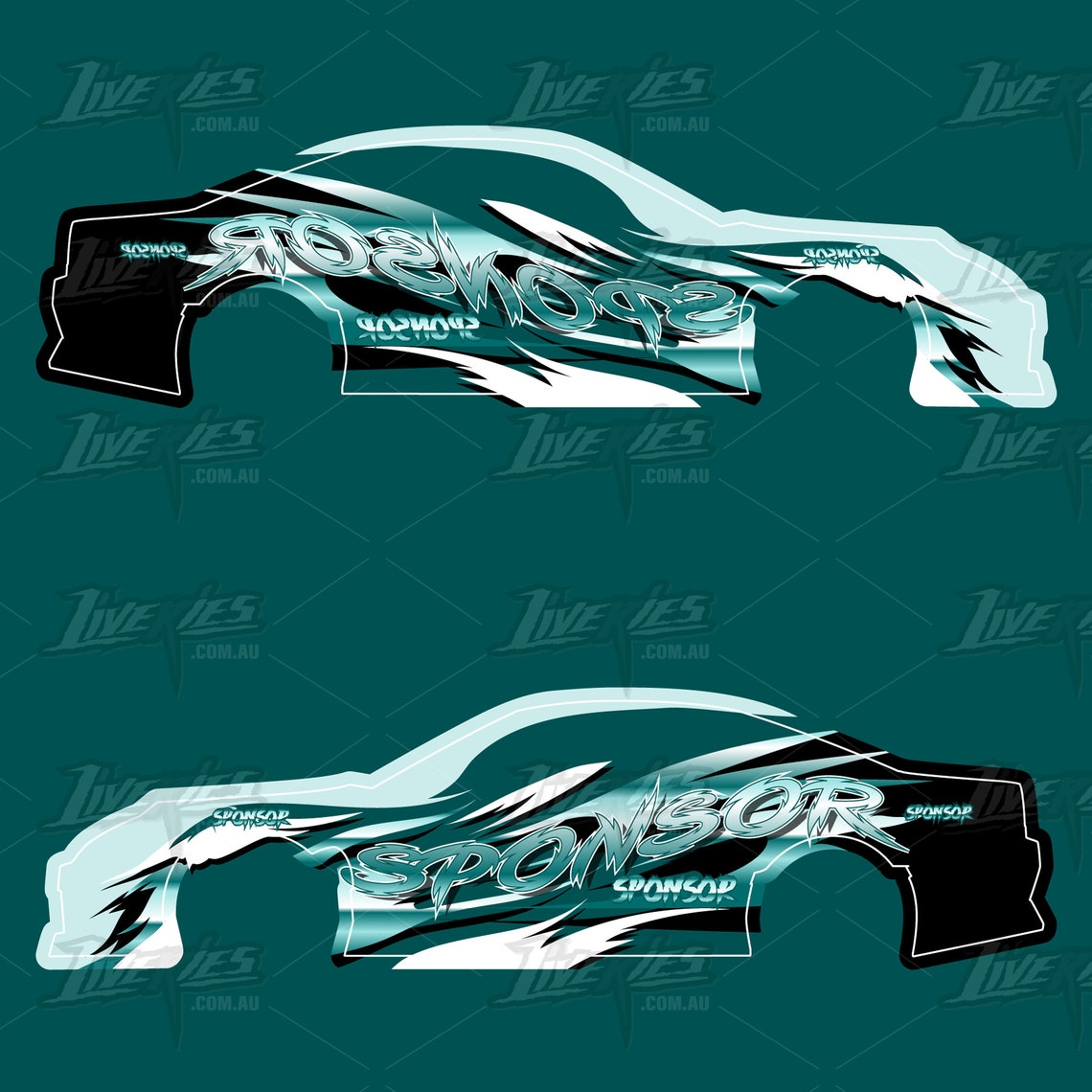 Fluid Teal Drift Livery Design - Car Wrap, Motorsport Livery, Drift Livery Design Digital File ...