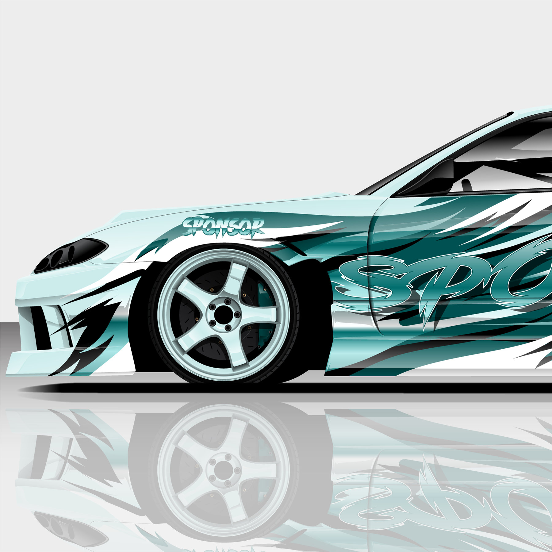 Fluid Teal Drift Livery Design - Car Wrap, Motorsport Livery, Drift ...