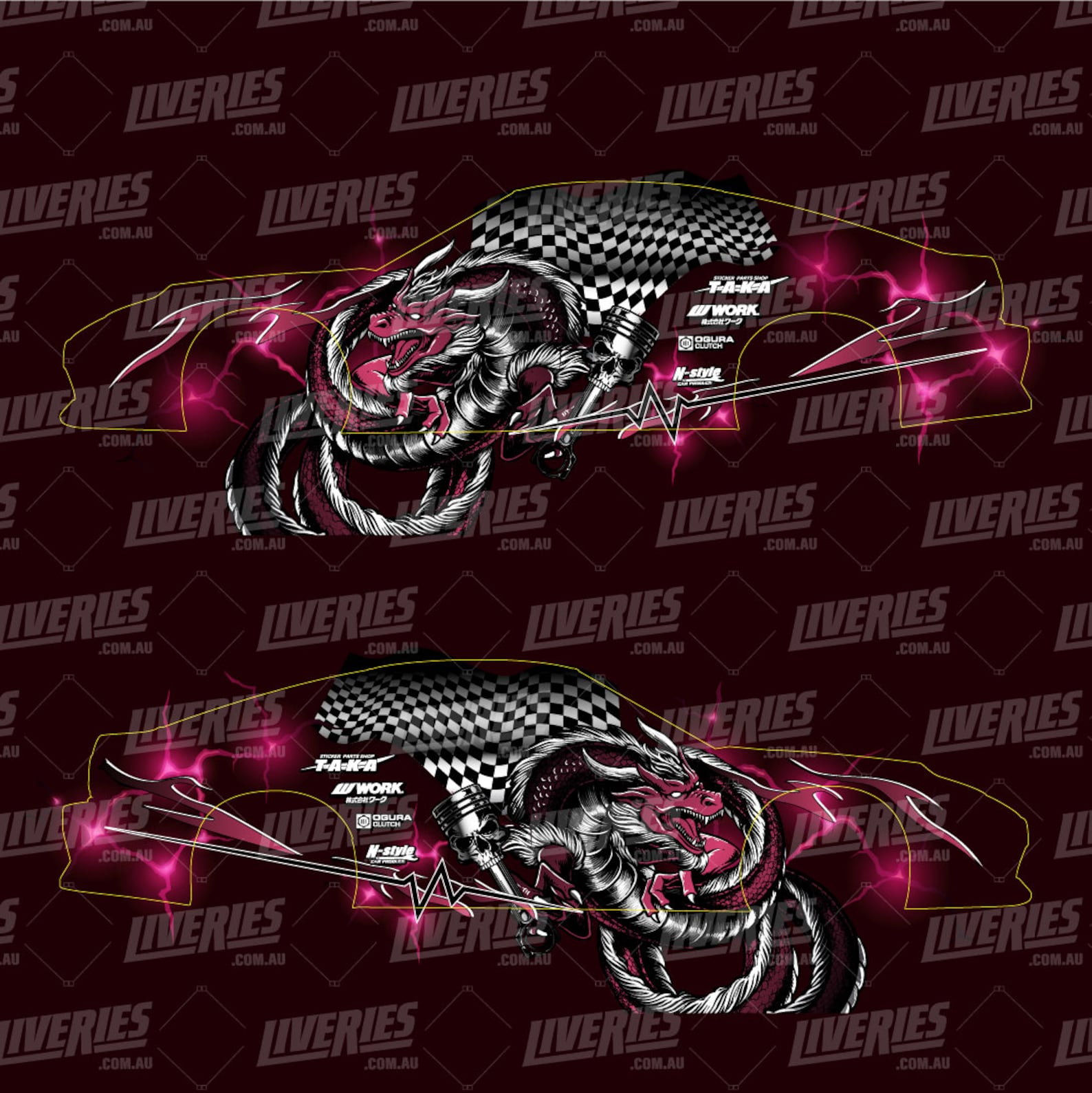 Dragon Plum Drift Livery Design - Car Wrap, Motorsport Livery, Drift ...