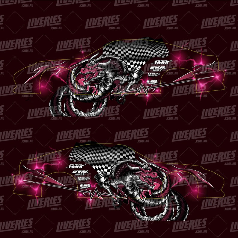 Dragon Plum Drift Livery Design - Digital File, Motorsport Livery ...