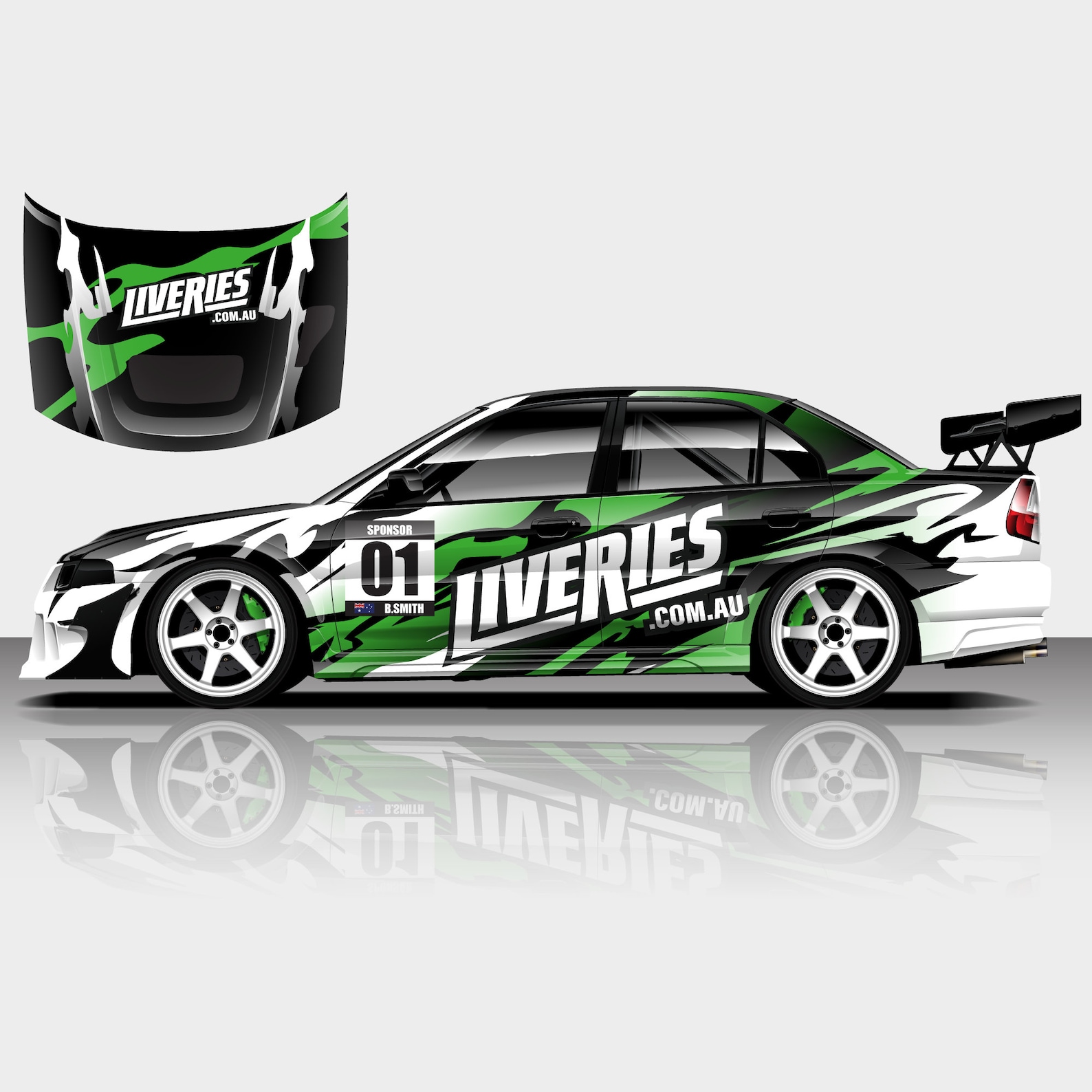 Swoosh Retro Rally Livery Design - Car Wrap, Motorsport Livery, Drift ...