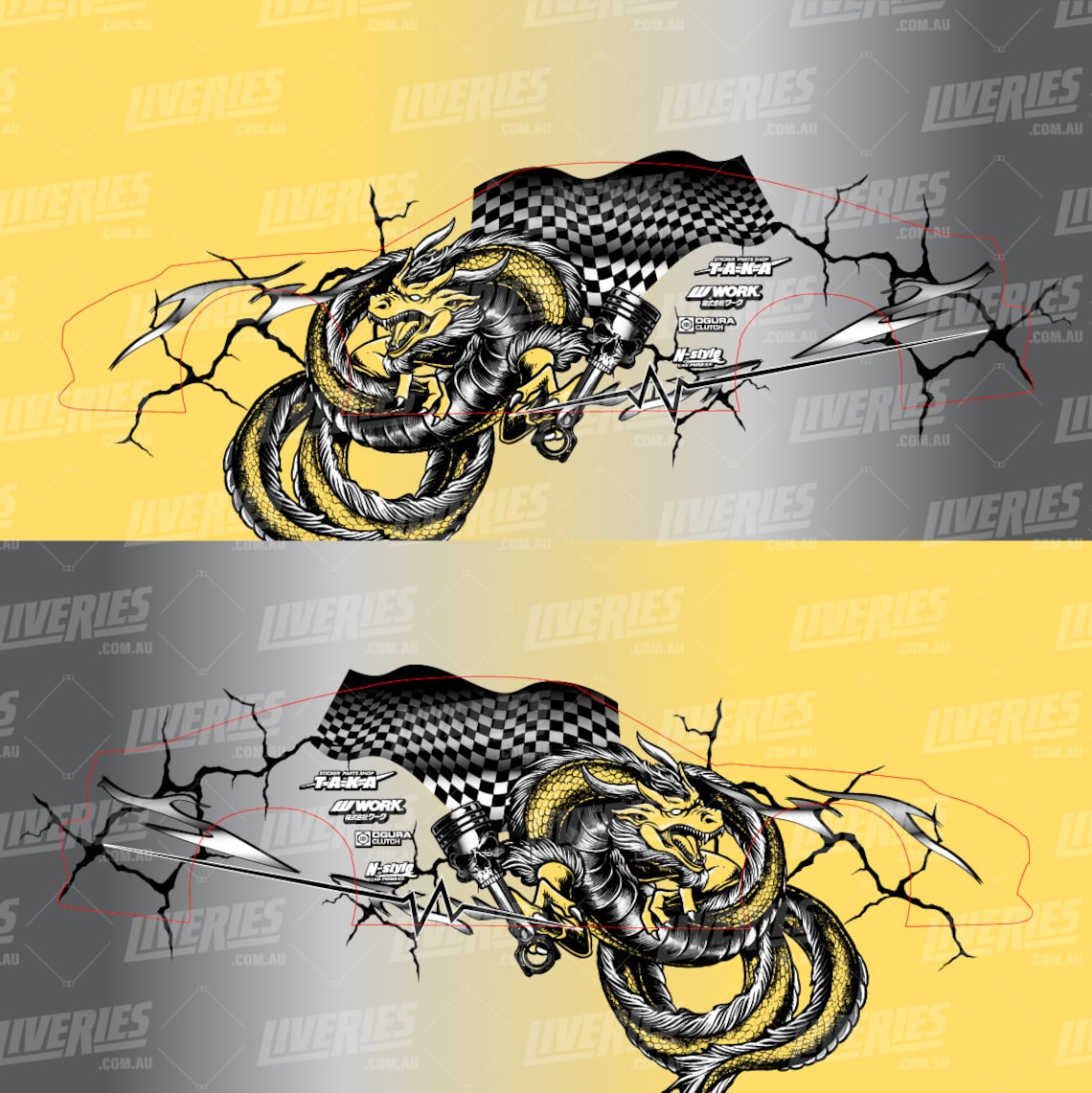 Dragon Pastel Metallic Drift Livery Design - Digital File, Motorsport ...